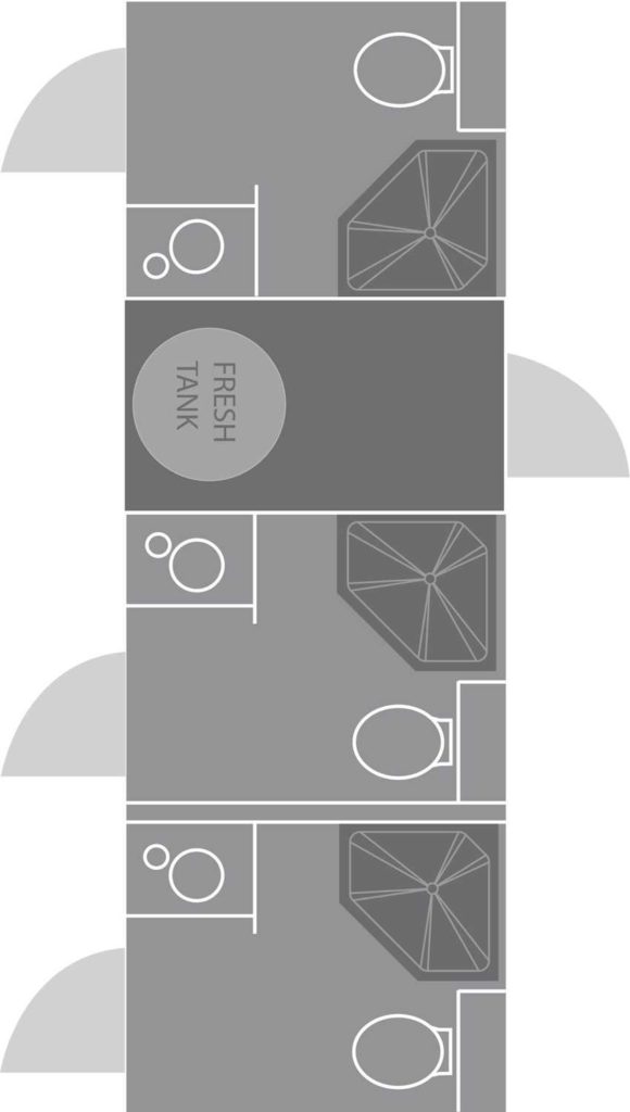 3-Stall Restroom & Shower Trailer - Luxury Event Trailers